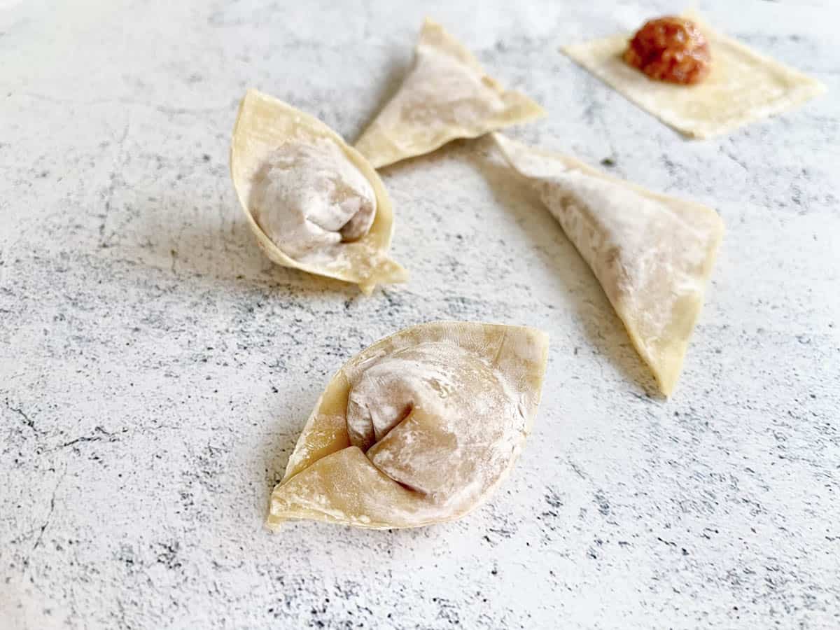 Best Homemade Pork Wontons with Soy Sesame Dipping Sauce - Busy But Cooking