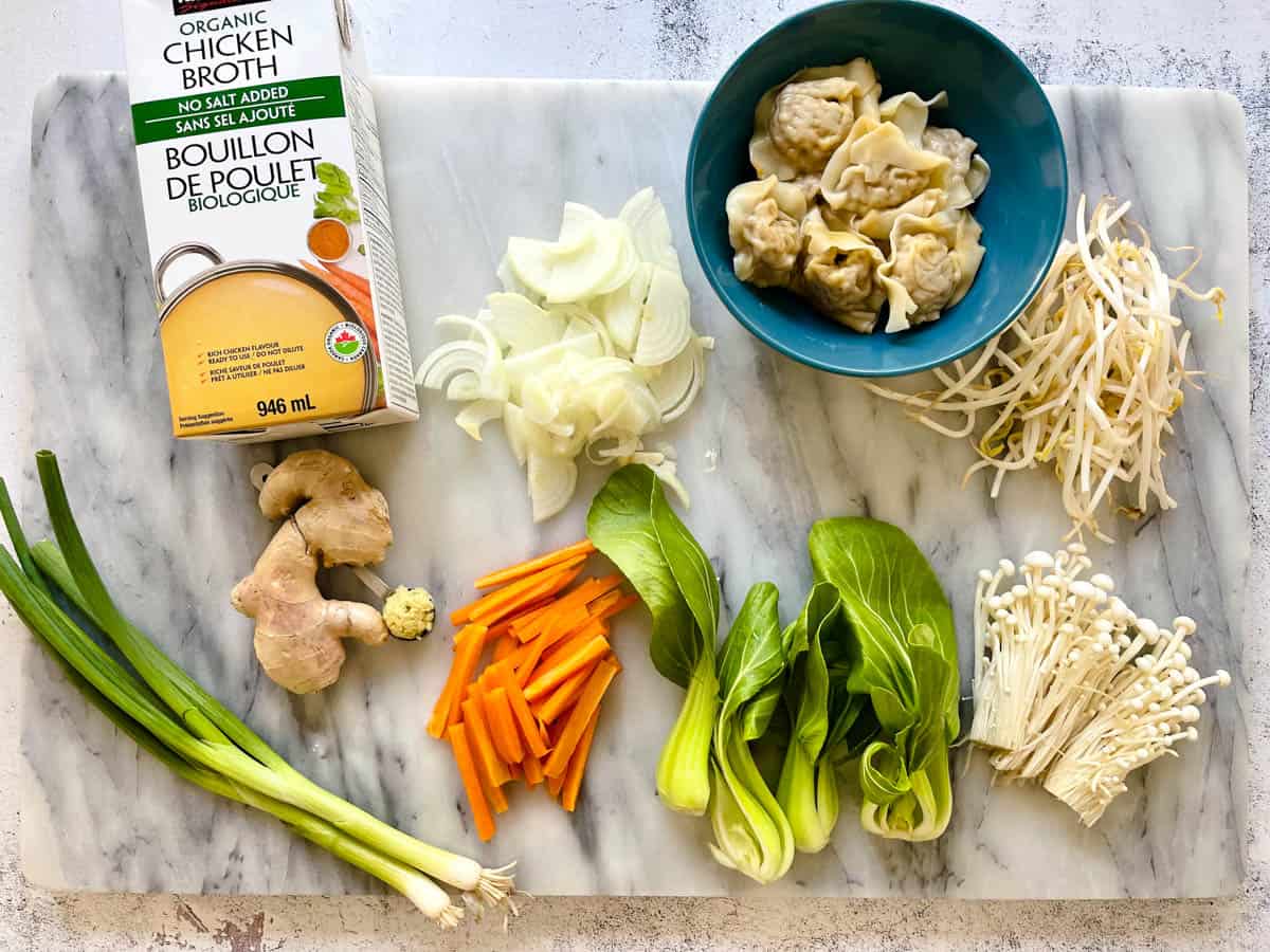 Quick and Easy Wonton Soup with Vegetables - Busy But Cooking
